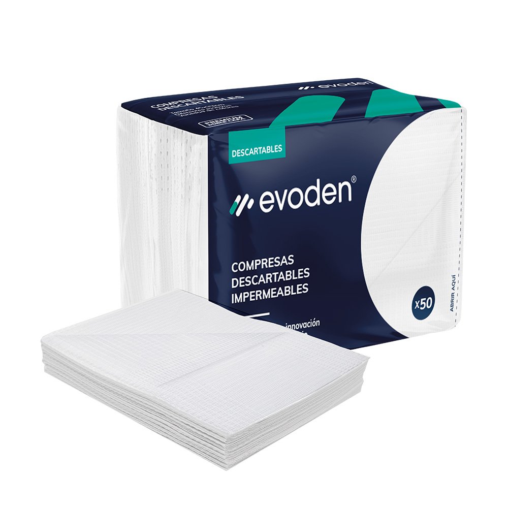 COMPRESAS DESCARTABLES BLANCAS EVODEN X50 UNDS – Area Dental